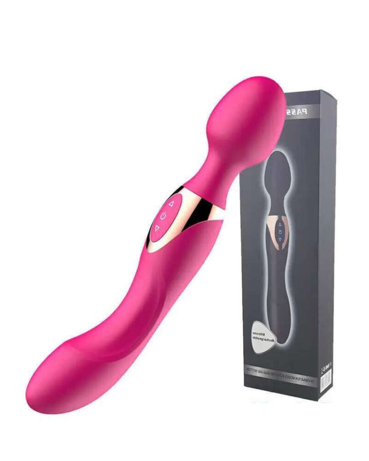 Вибратор женский стимулятор точки G и клитора, двусторонний 10 режимов, розовый