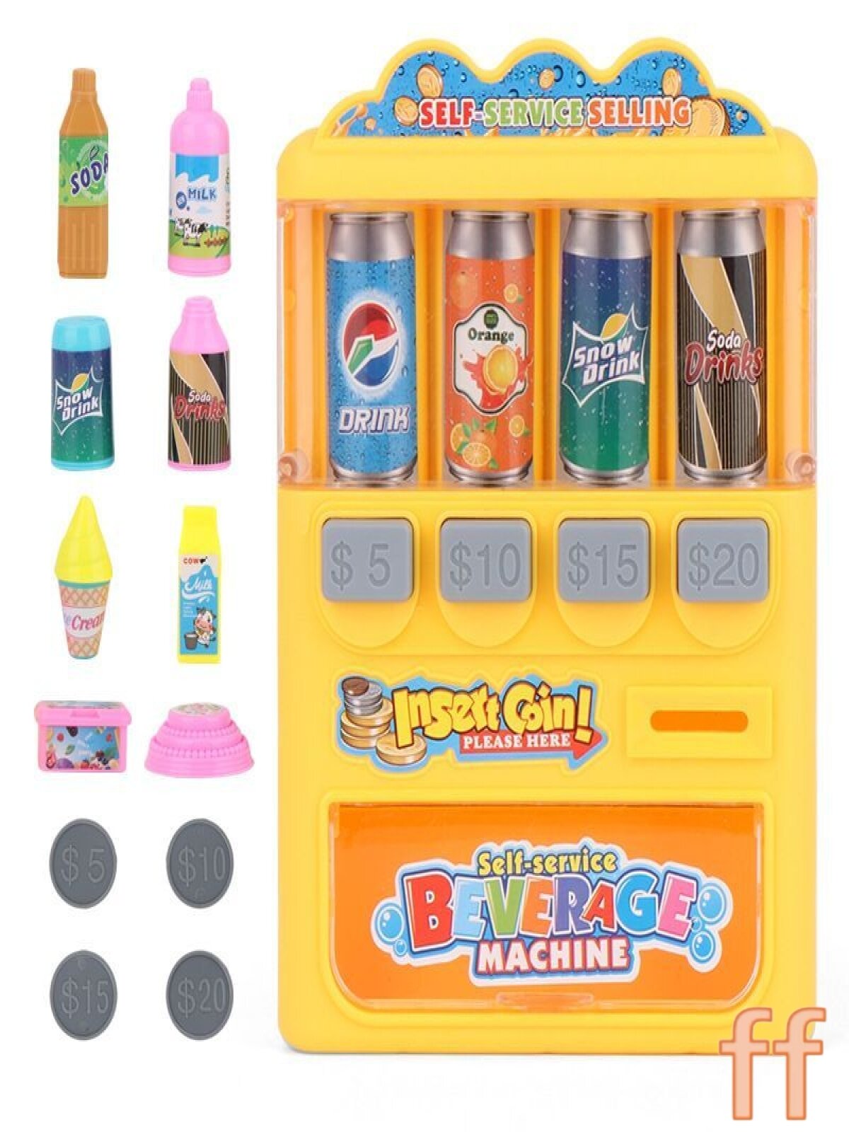 Яркий детский игровой торговый автомат с напитками