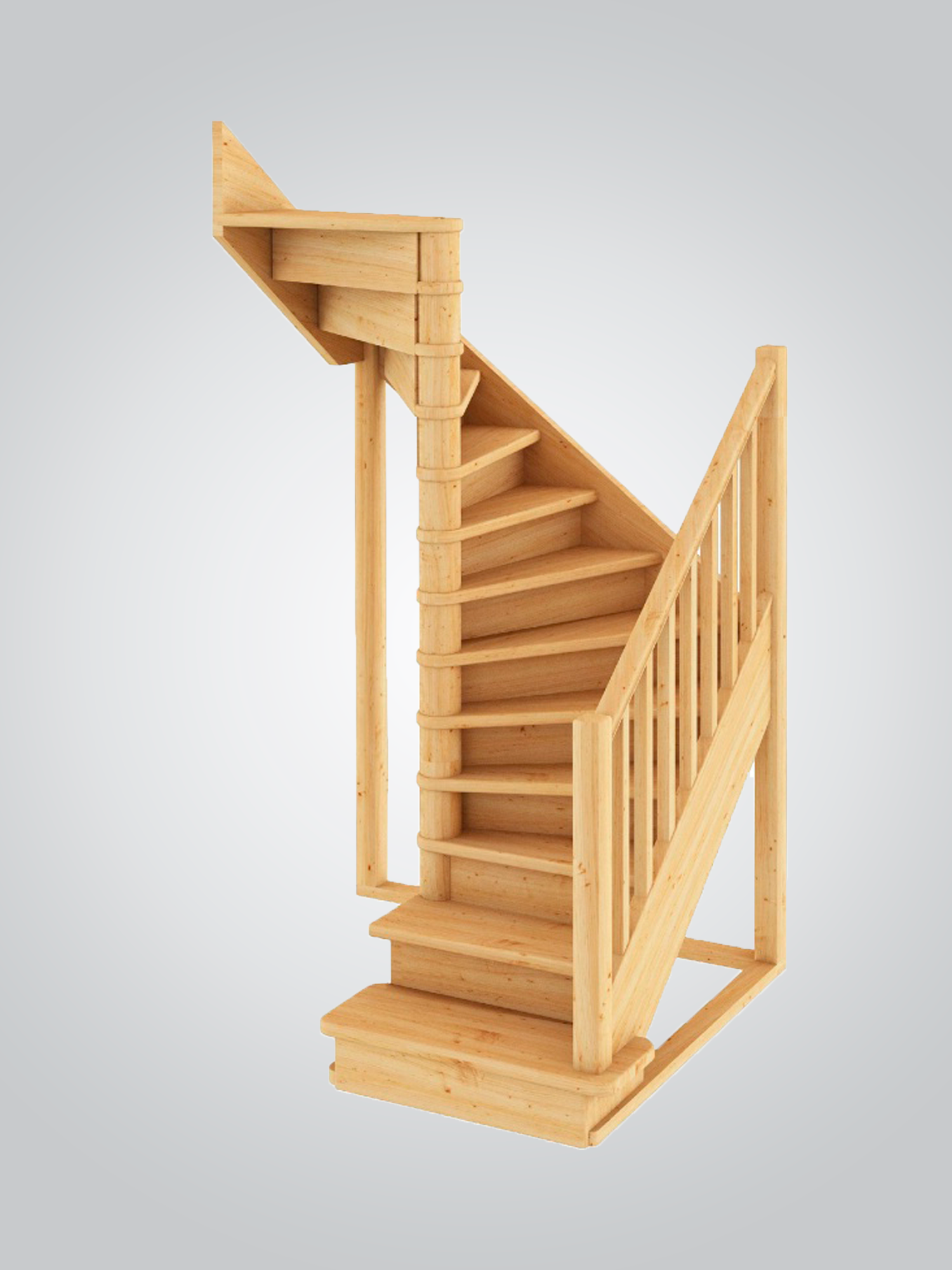 Лестница на второй этаж ЛС-05м Левая под покраску