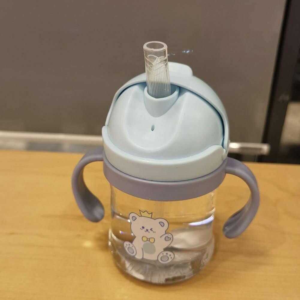 250мл, детская чашка для воды, Кружка-Поильник с силиконовой трубочкой, непроливайка, бутылка для кормления, с ручками