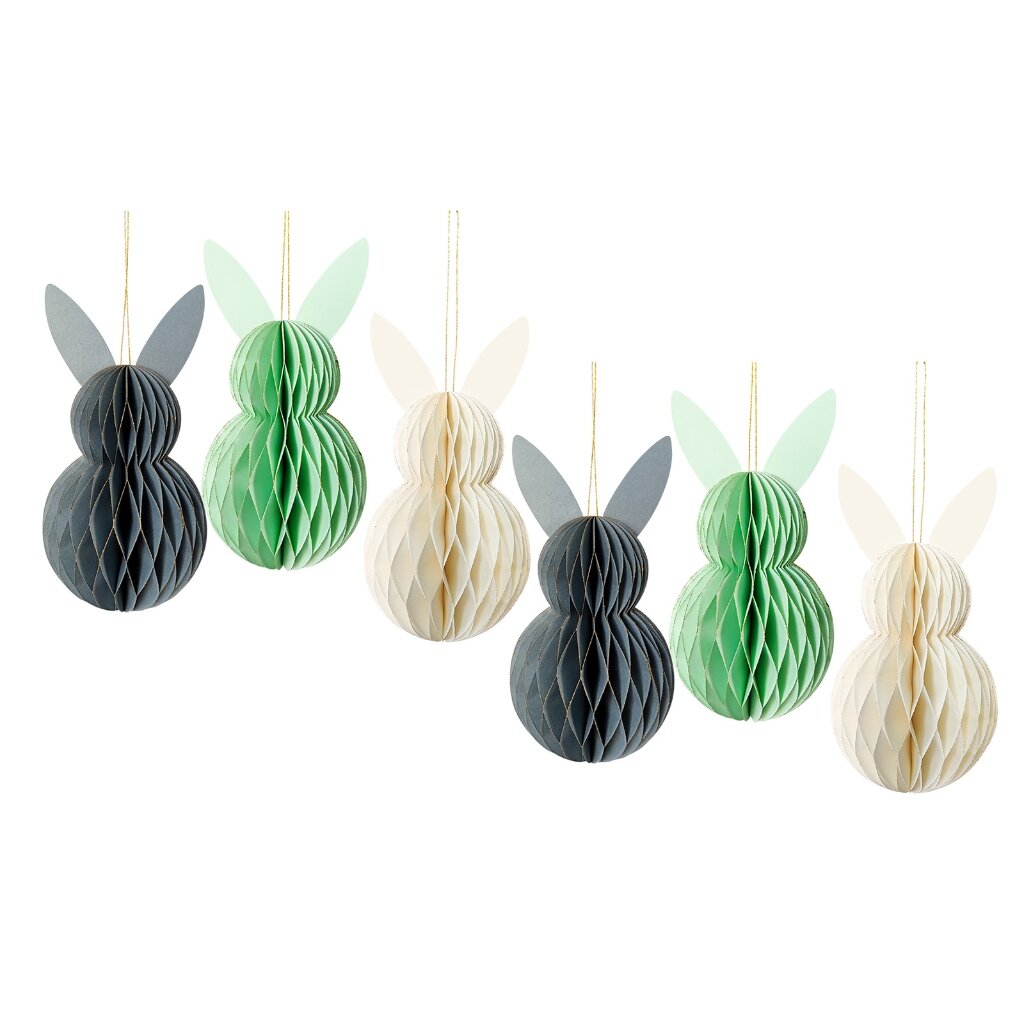 6шт Прекрасный Кролик Сотовые Украшения Дерево Подвесные Подвески для Праздника Легкое Украшение в Домах или школах
