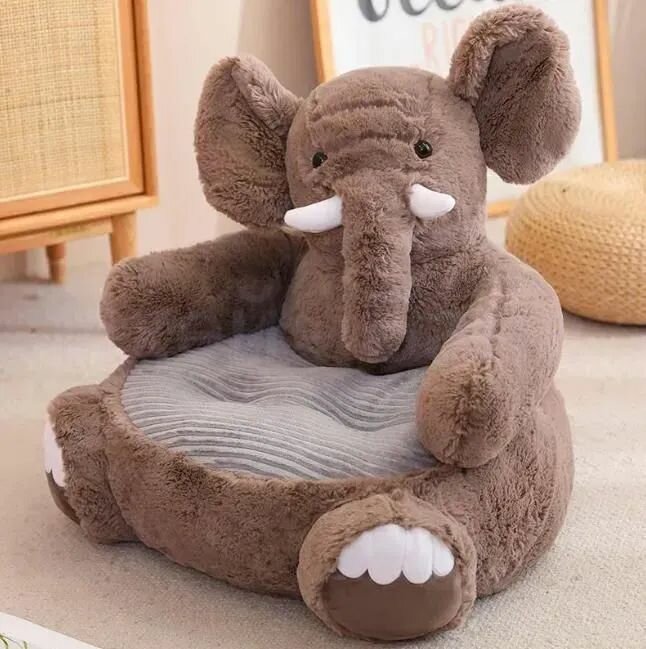 Уютный мягкий диван-игрушка в виде слона, кролика и обезьяны для детей, розовая свинка, маленький размер 50x50x45 см