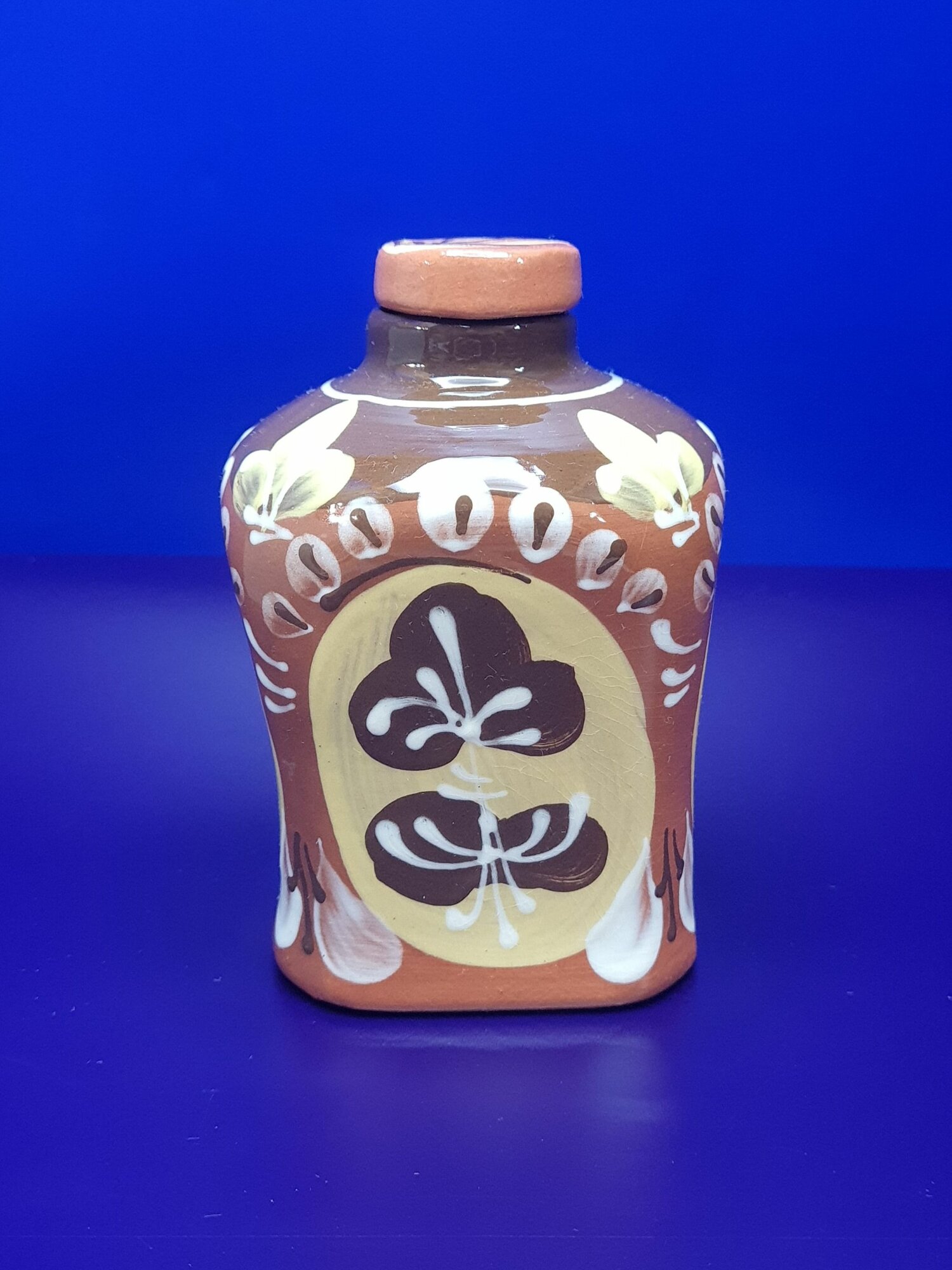 Чайница керамическая Таруса, ручная роспись, винтаж СССР, 1985г.