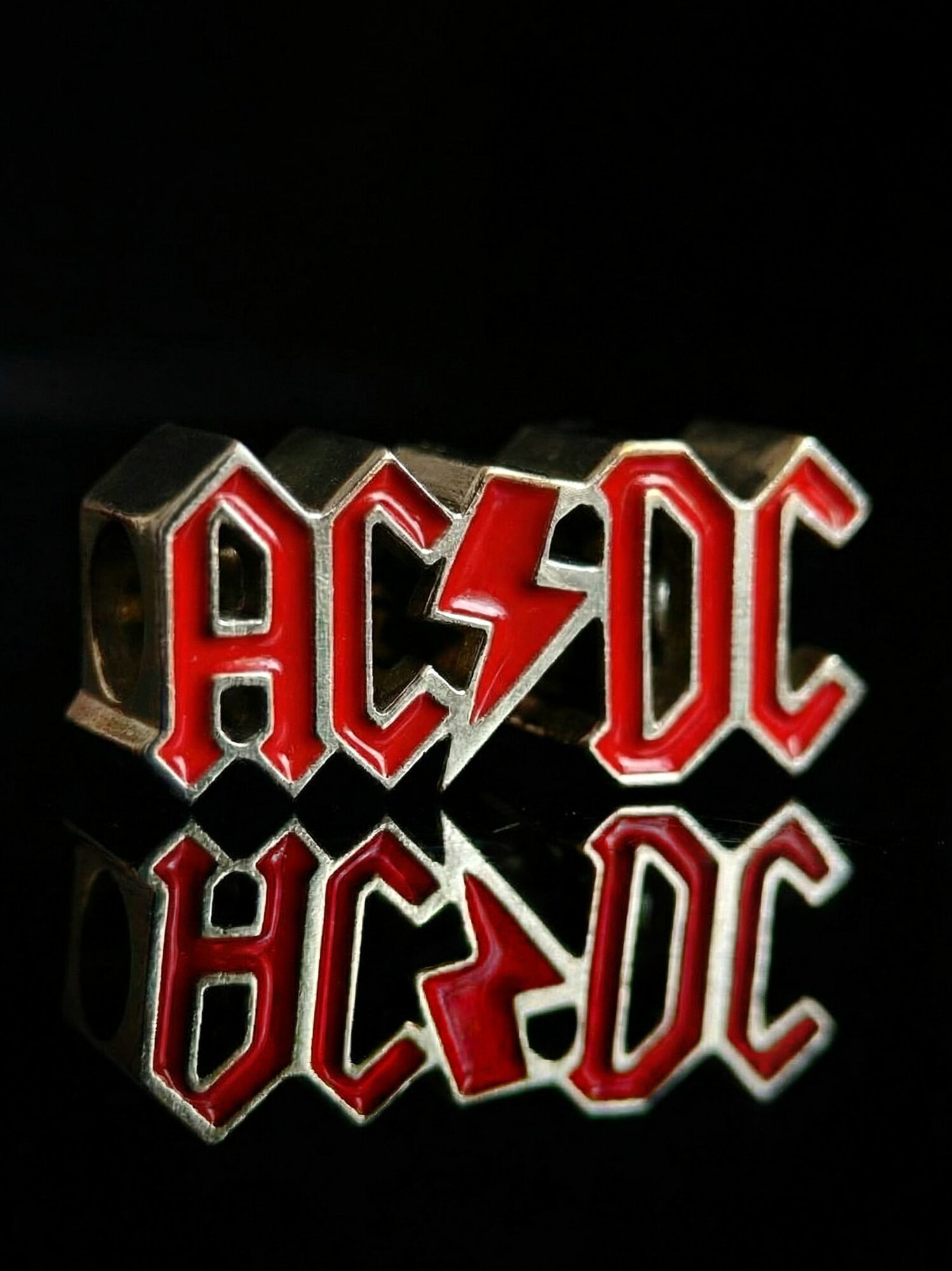 Бусина для темляка, брелока, браслета: "AC/DC" нейзильбер