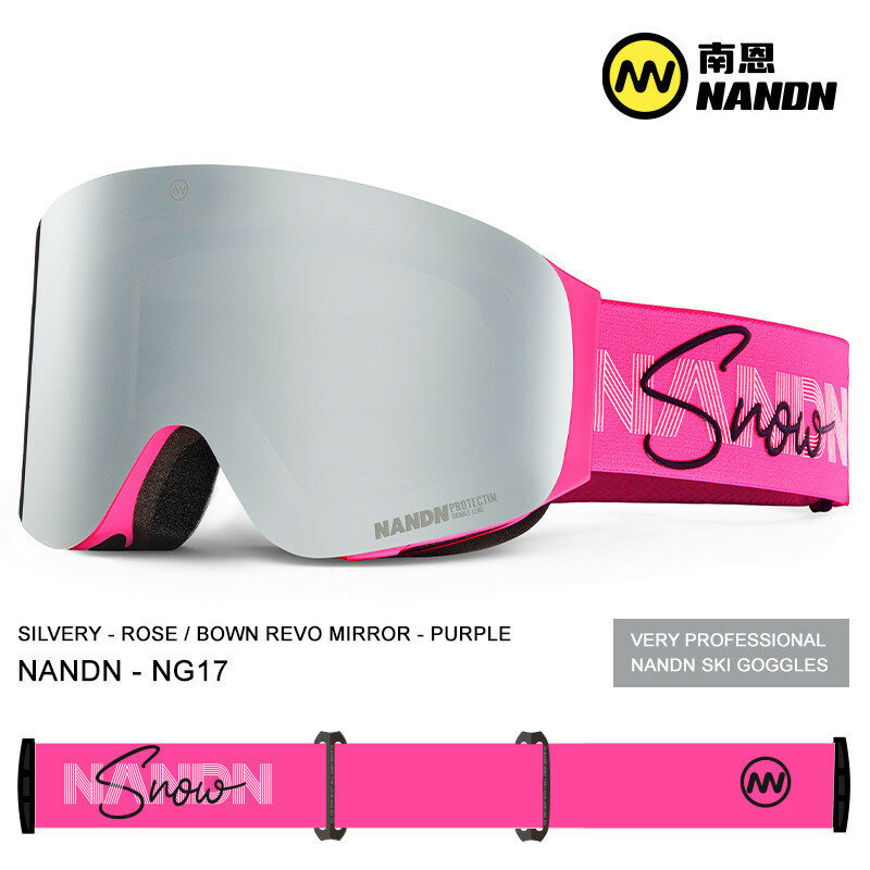 Лыжные очки NANDN для женщин, цилиндрические очки, дышащие, HD, противотуманные, с откидной крышкой, лыжные очки для мужчин N Aopin