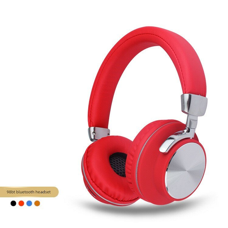 Беспроводные наушники с функцией Bluetooth в красном цвете с Hi-Fi звучанием для четкого звука при длительном