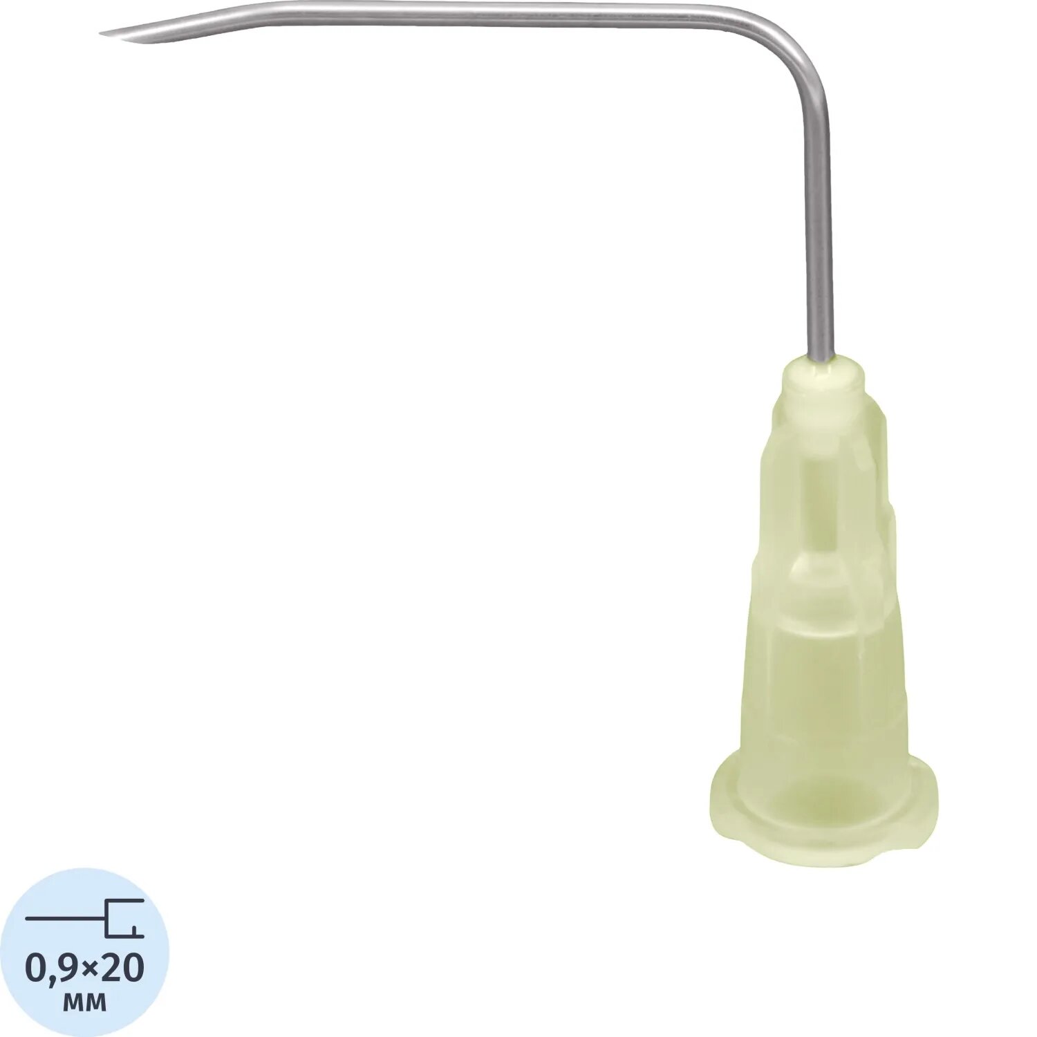 Игла Губера изогнутая, прямой угол, HC 2020 20G (0.9х20 мм) KDL 10шт/уп