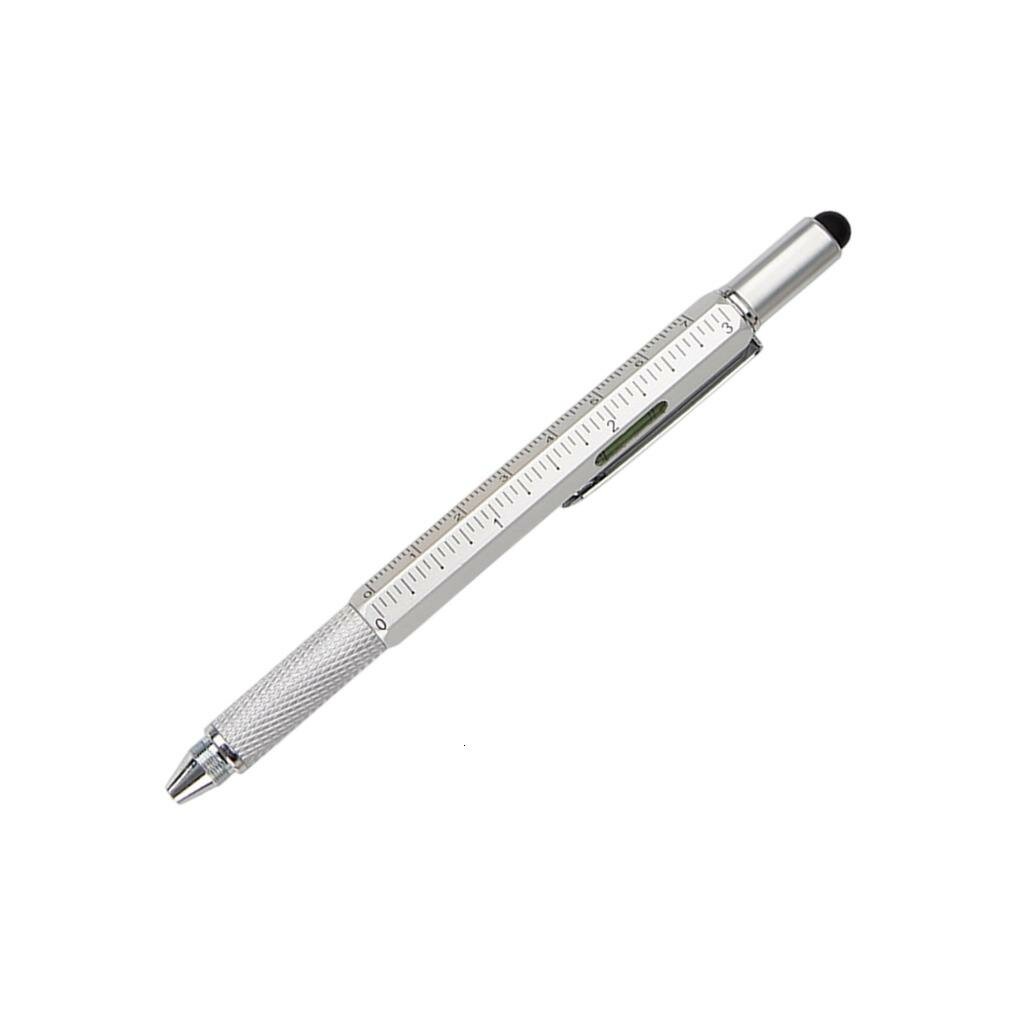 Многофункциональная ручка-мультитул 6 в 1, Серебро