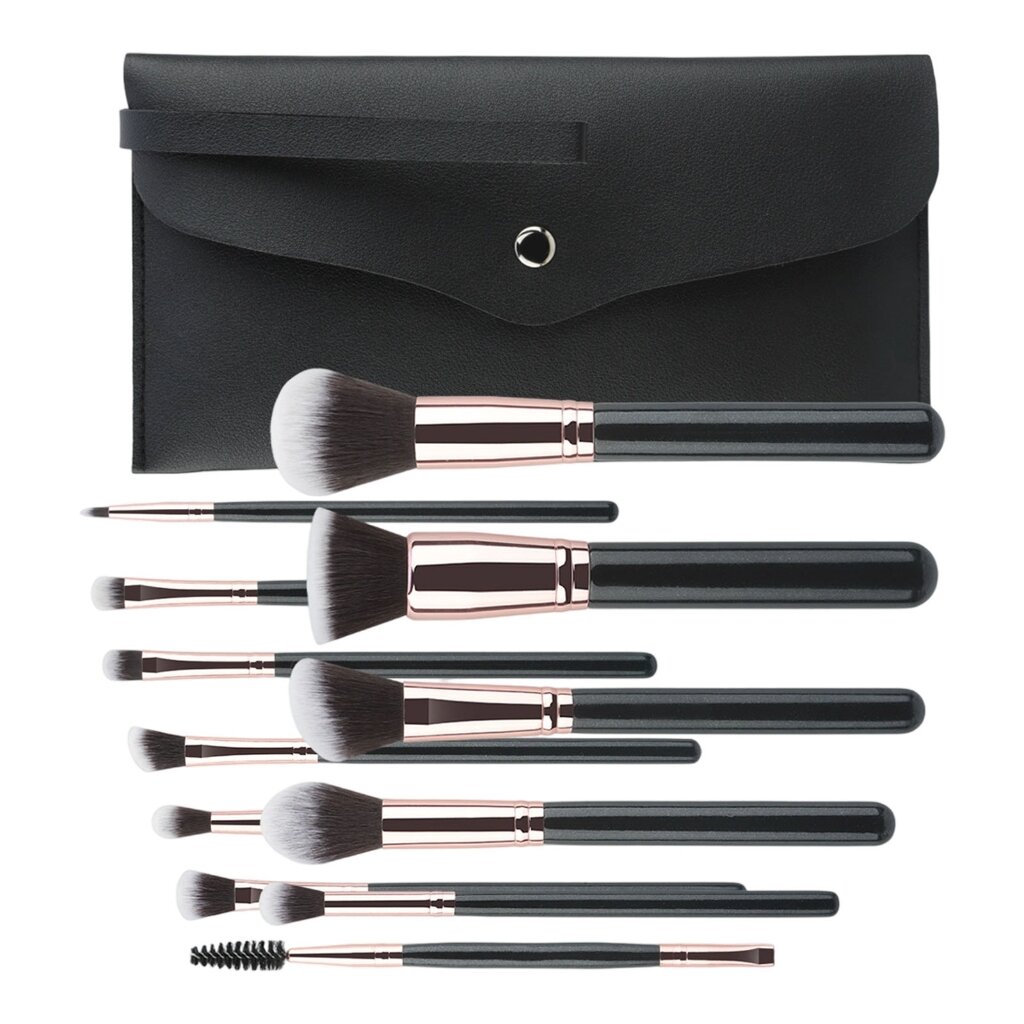 Портативный Набор Кистей Для Макияжа Из 12 Предметов Для Путешествий, Необходимые Косметические Кисти С Сумкой Для Хранения для Женщин и Девочек