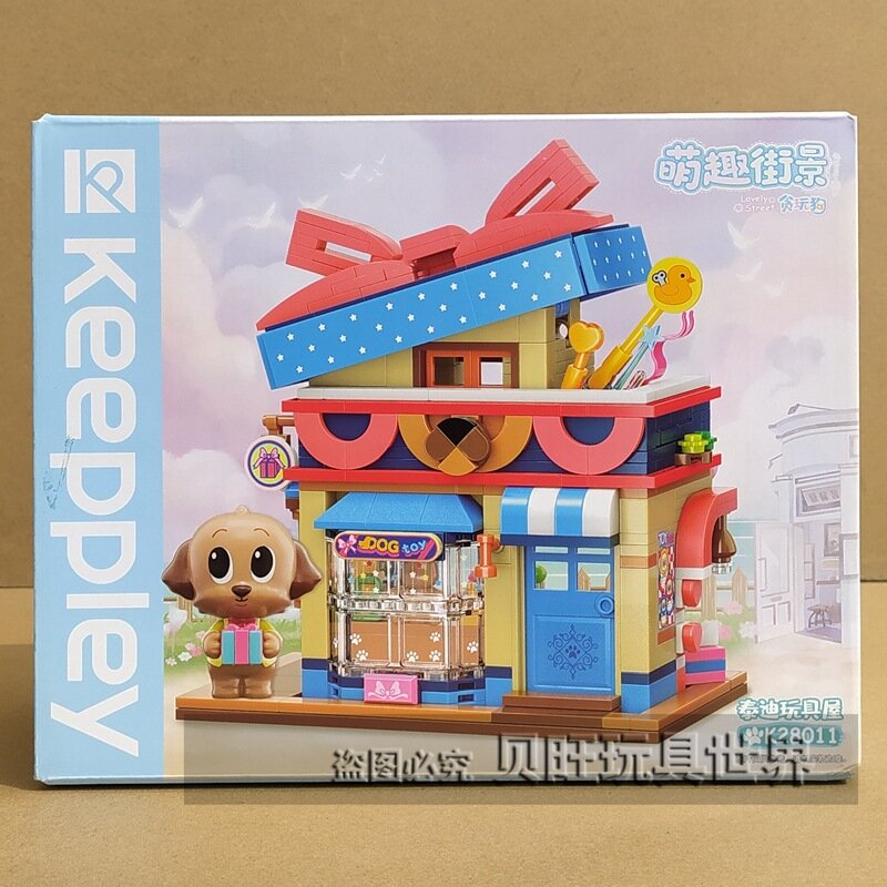 Просветление строительные блоки милый Street View толстый дом магазин сока для кошек K28006 город животных Собранный