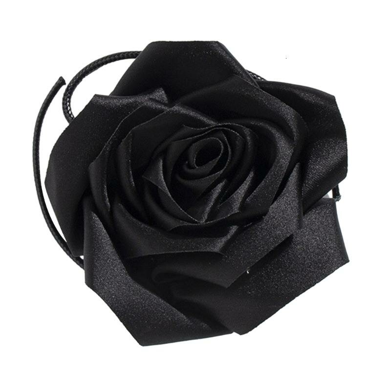 Пояса, Атмосферная поясная веревка ручной работы с розой из ткани с большим цветком, завязанная узлом-черный