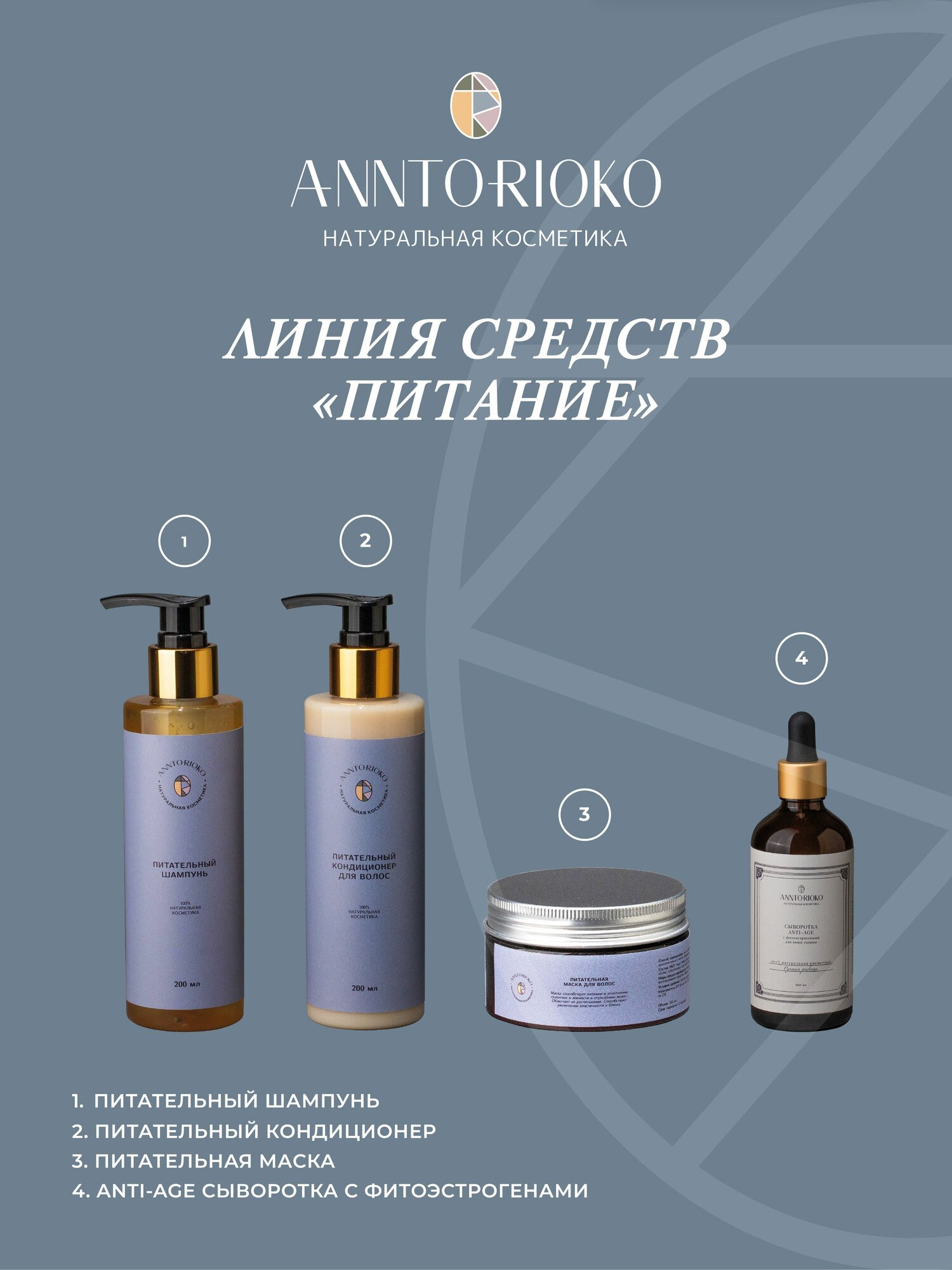 Маска для волос Anntorioko питательная для укрепления и уплотнения, 100 мл — фото 1