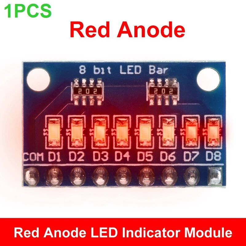 8-битный LED индикаторный модуль, Red-Anode, 1PCS