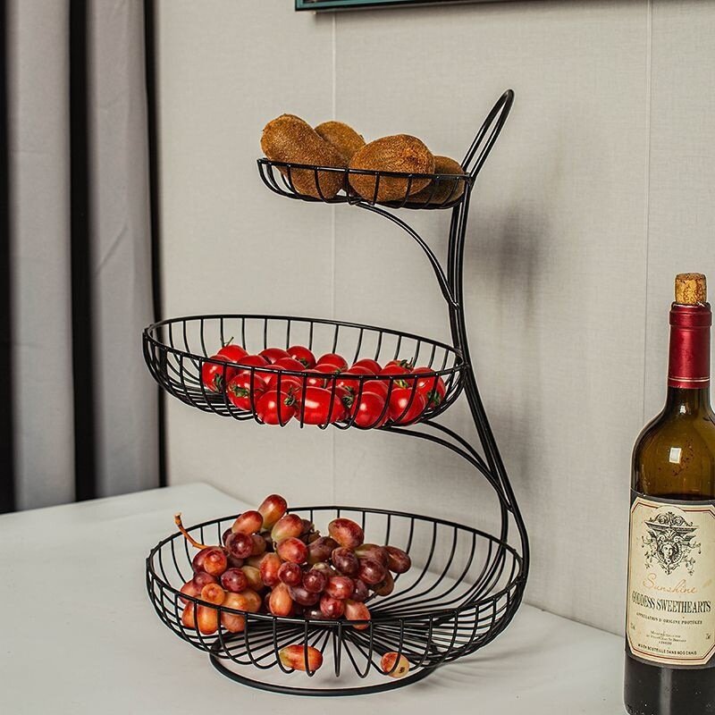 Фруктовая тарелка, креативная, для гостиной, чайного домика, домашняя фруктовая корзина, легкая роскошь, подставка для конфет, десертов и закусок, железная арт-подставка для закусок