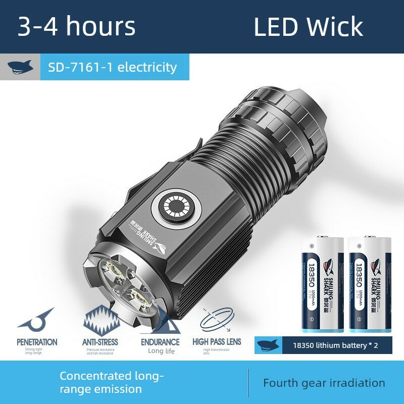 Улыбающаяся акула, мини-фонарик с тремя глазами монстрами, уличный перезаряжаемый магнитный бытовой светильник дальнего