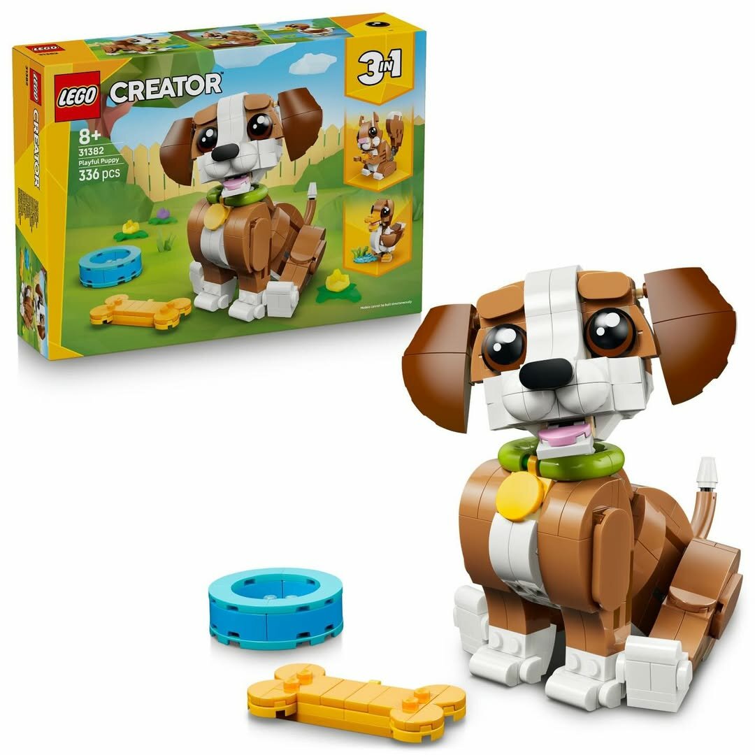 Конструктор LEGO Creator 31382 Милые животные: игривый щенок 3 в 1, 336 дет.