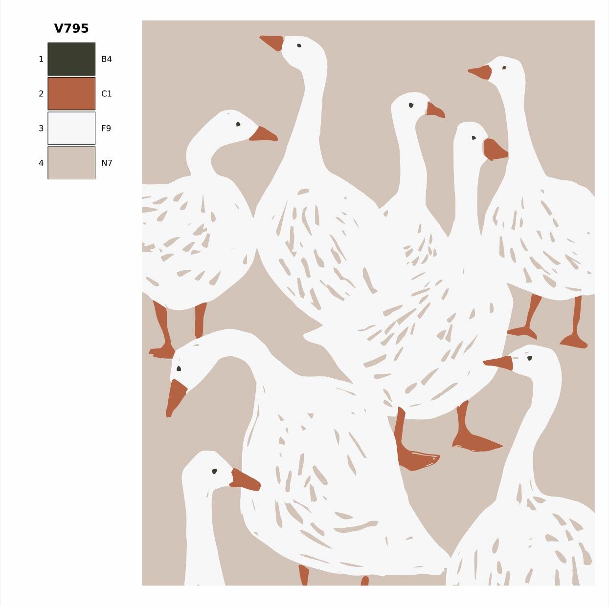 Картина по номерам V-795 "Гуси" 40x50