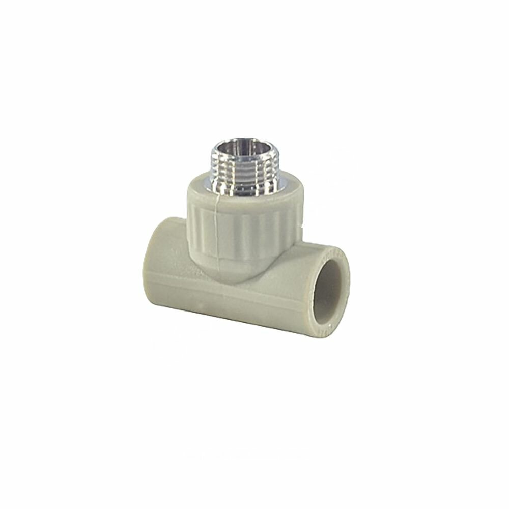 Тройник PP-R комбинированный серый Дн 25х3/4" НР VALFEX 10128025Г