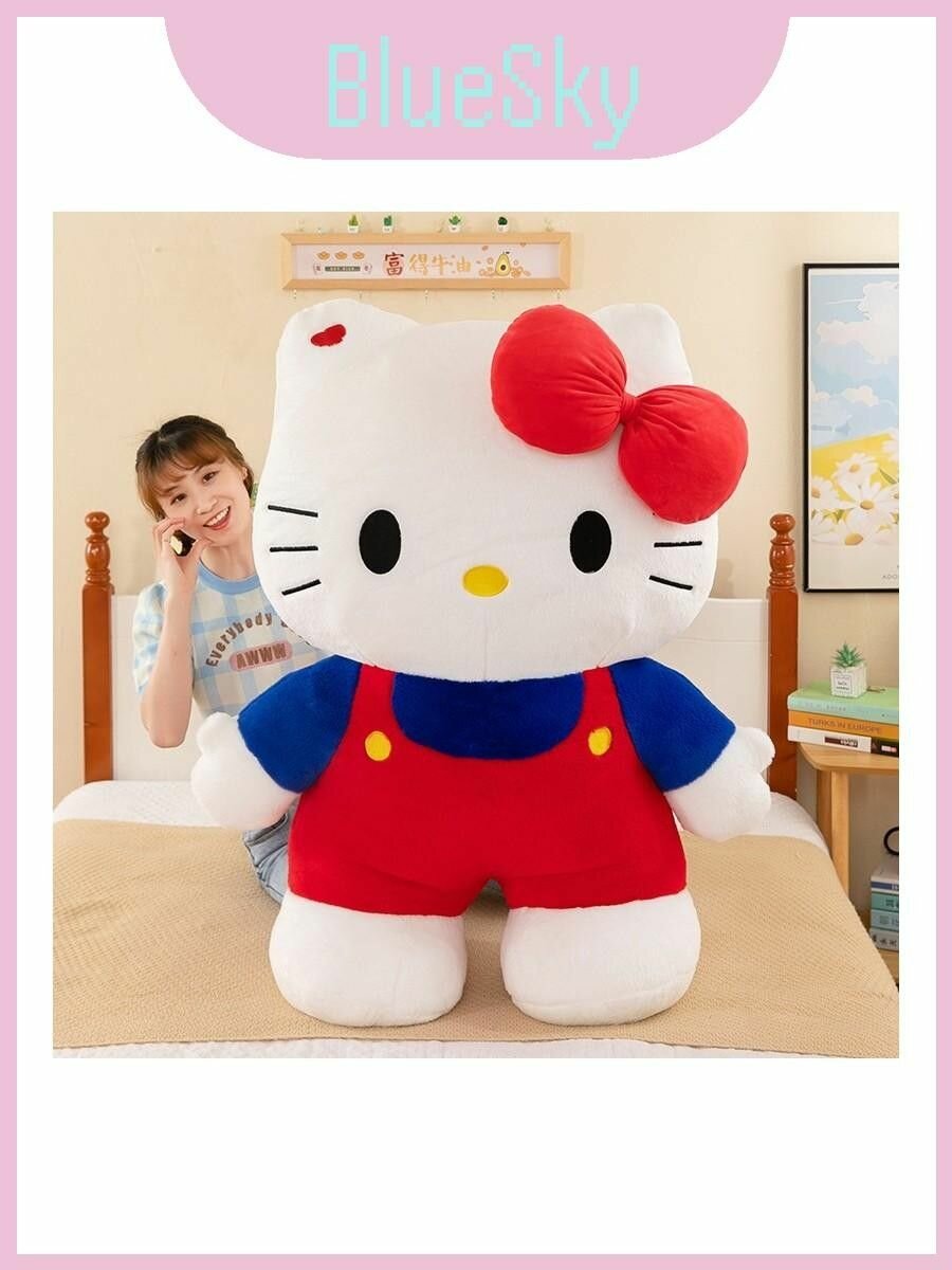 Игрушка hello kitty мягкая кукла кошка с pp наполнителем для девочек, специальные персонажи, красный, 80 см