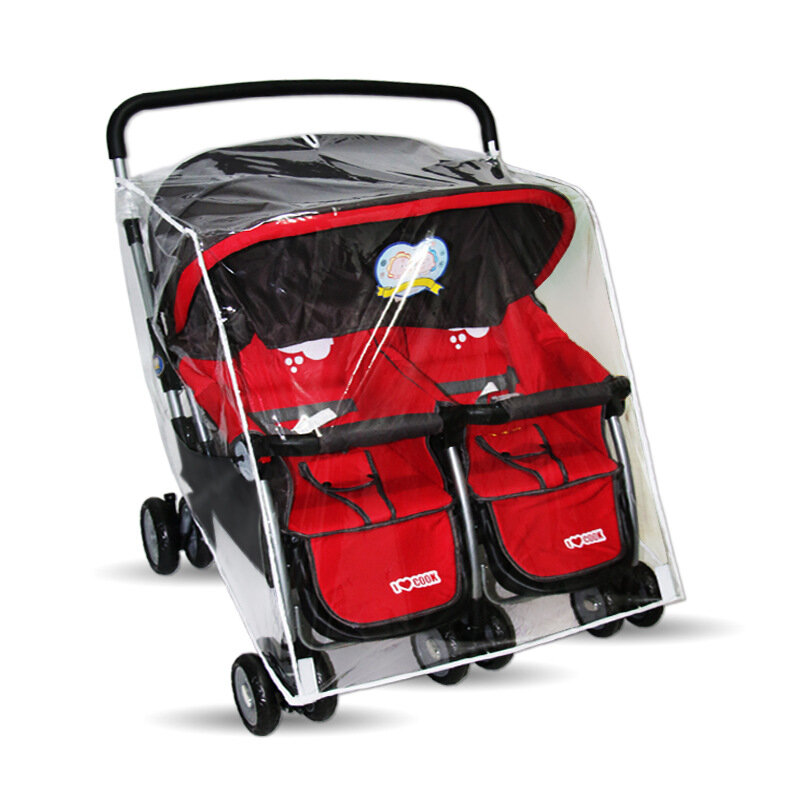 Дождевик для двойной коляски, ветровое стекло, двойной передний и задний, левый и правый сиденья, дождевик, универсальный тип
