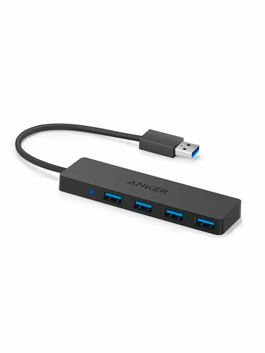 Anker Ultra Slim 4-Port USB 3.0 60см (A7516), черный, USB-хаб