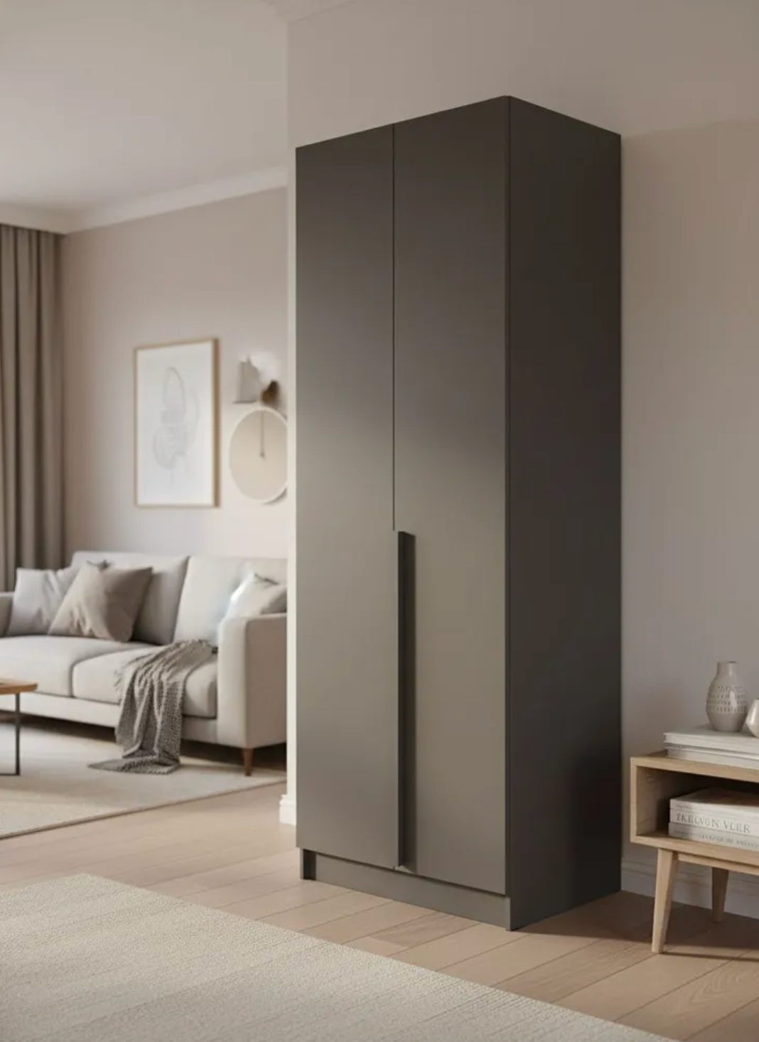 Шкаф 2-х створчатый Мадрид 80 см графит серый распашной (80х230х54 см)