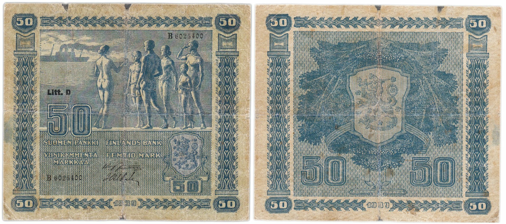 Финляндия 50 марок 1939