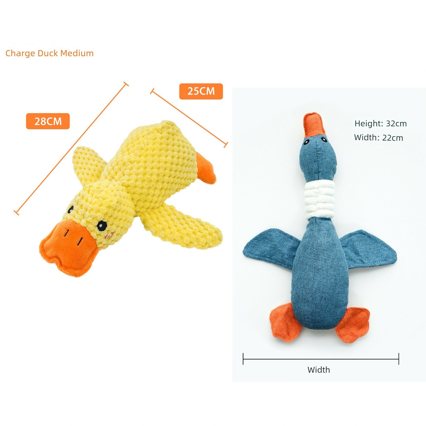 Средняя плюшевая гусь игрушка, цвет синий, прочная игрушка для жевания для собак, звуковой эффект, интерактивная