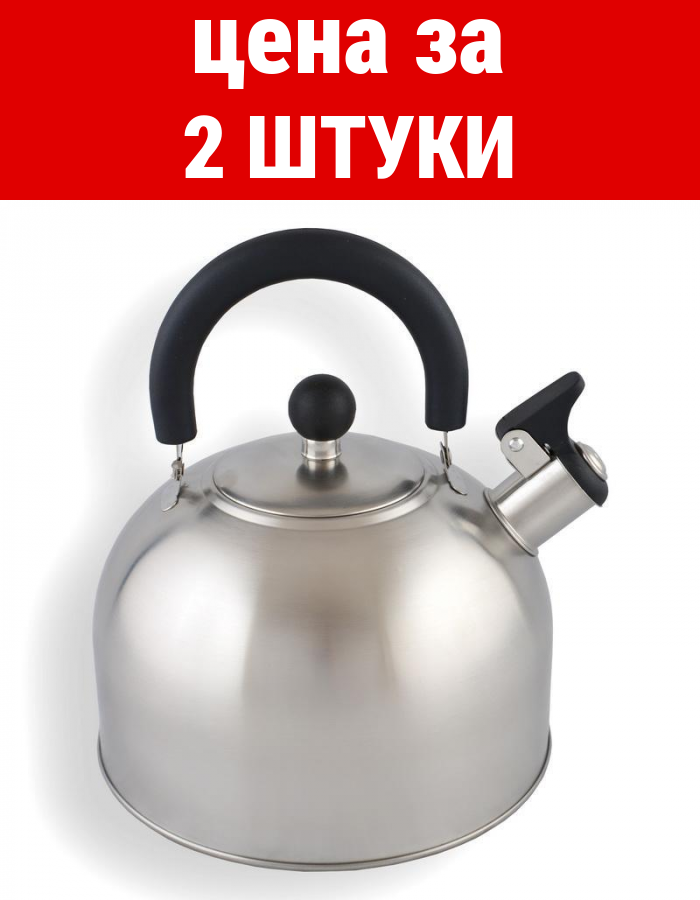 Комплект 2 шт, чайник нерж 3.2Л свист катунь