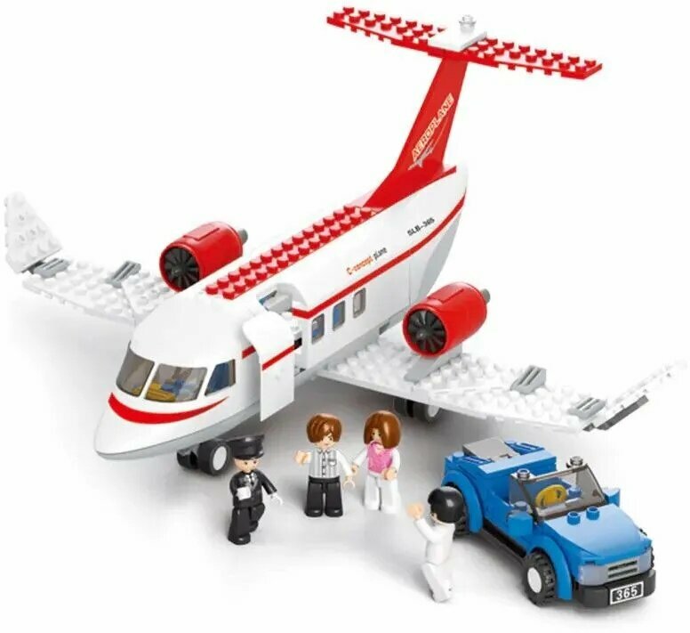 Конструктор SLUBAN самолет 275 деталей, 4 минифигурки, M38-B0365