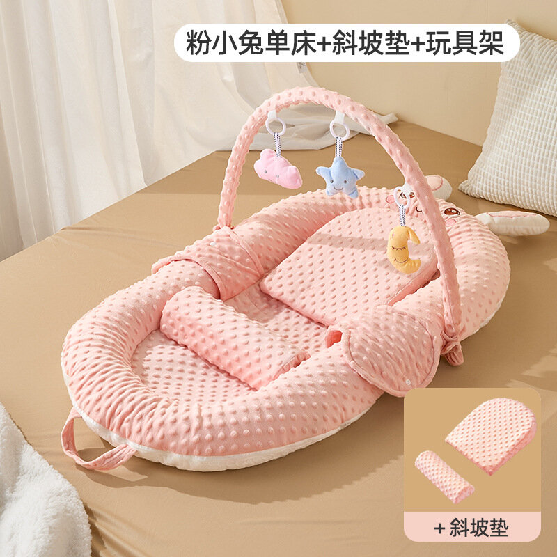 Детская кроватка-трансформер с защитой от давления для новорожденных, складной наклон для безопасного сна, матрас с наклоном класса А.