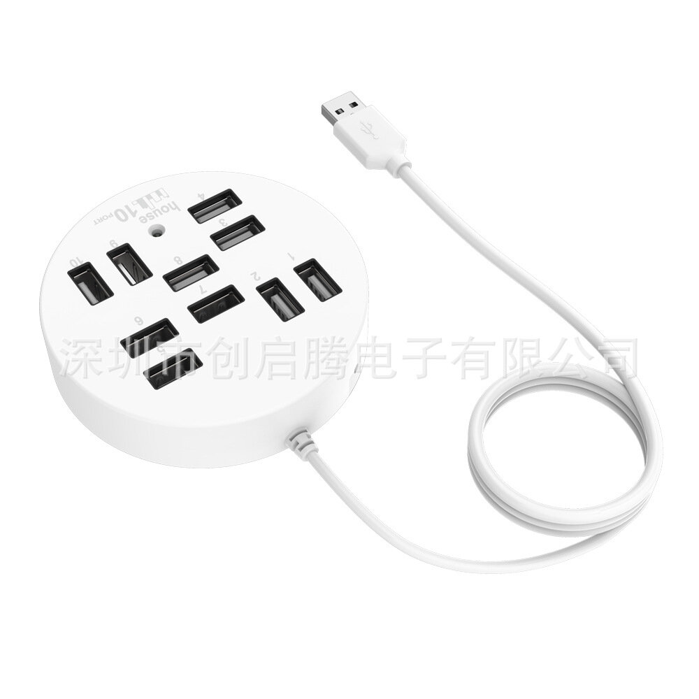 Прямая поставка с завода USB 2.0 хаб, круглая док-станция на 10 портов, расширитель, разветвитель, многопортовый хаб