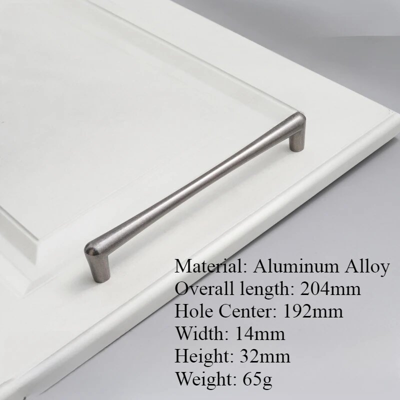 Ручка для шкафа из алюминия Antique Silver 192A, 204мм