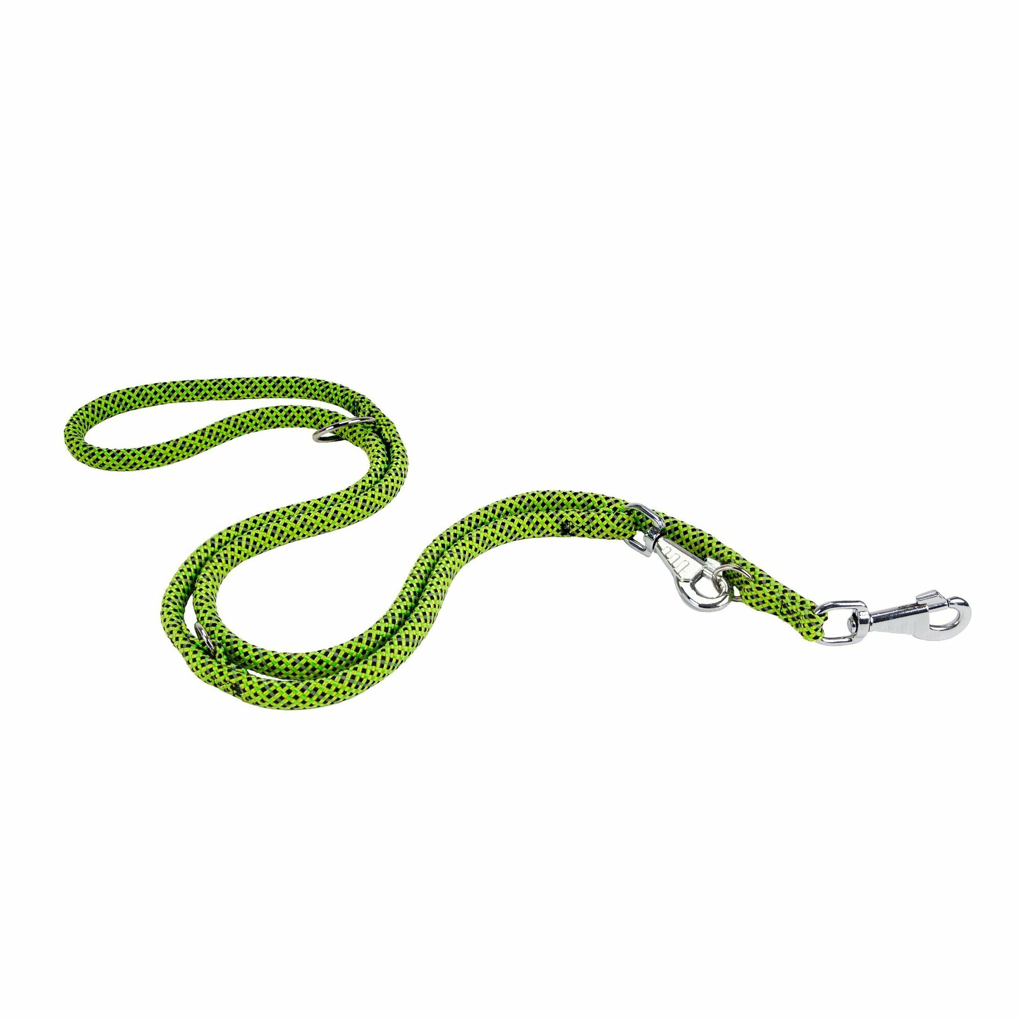 Поводок-перестёжка для собак Ferplast SPORT REFLEX GA13/200, светоотражающий, магнитный карабин, черно-зелёный, 200 см