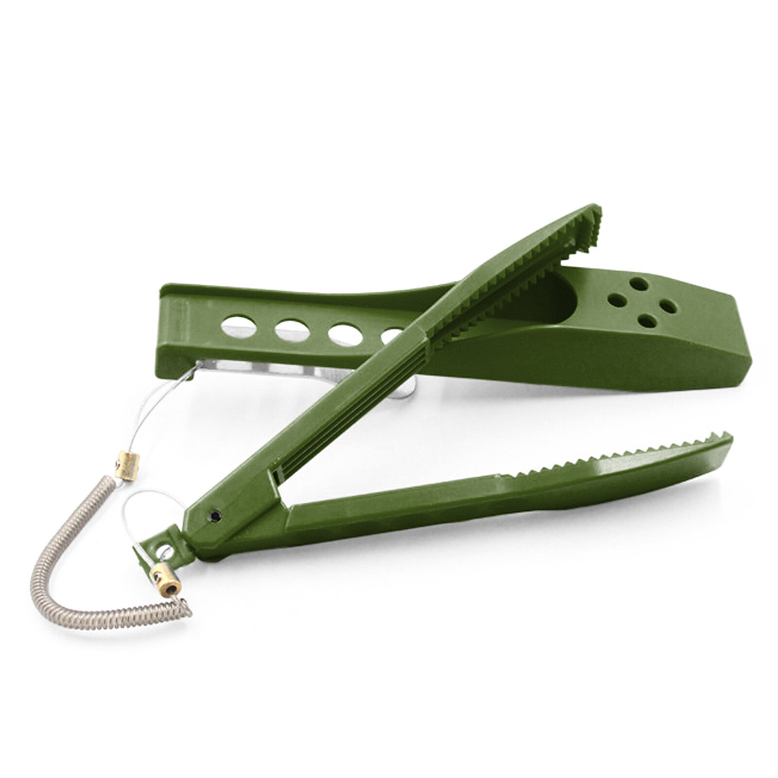 Fish Gripper с Лангардом и Чехлом для Хранения Рыбацкая Клещ Контроллер, Цвет: Черный / Красный / Синий / Желтый / Зеленый, Материал: Пластик, Размер Гриппера: 20.6 * 10.3 * 2.9 см, Длина Чехла: 22.2 см, Длина Лангарда: 20 - 82 см, Вес: approx. 118 г,