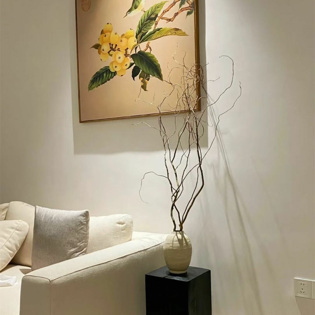 Сушеная ветка золотого дракона, ива в стиле Ins, сушеный цветок, напольное украшение в стиле ваби-саби, ретро, натуральный орнамент, красивая форма, настольный японский стиль