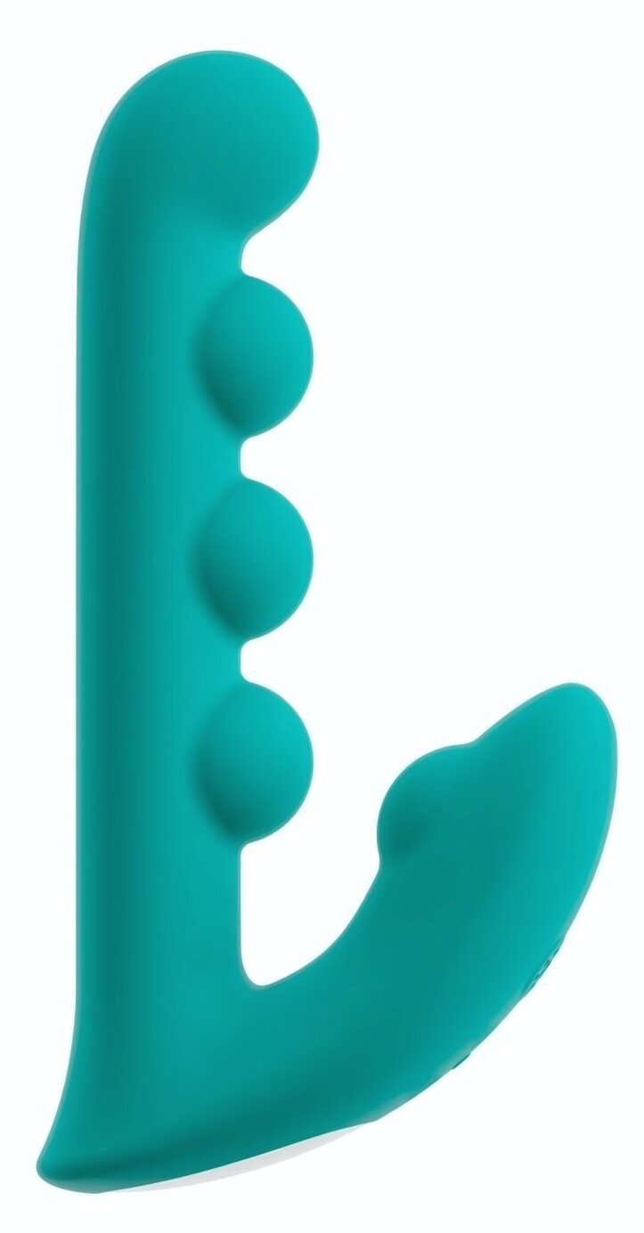 Вибратор SYLORA Unique Beads Vibrator, 10 режимов, двойная стимуляция, силикон, цвет зеленый, 17 см
