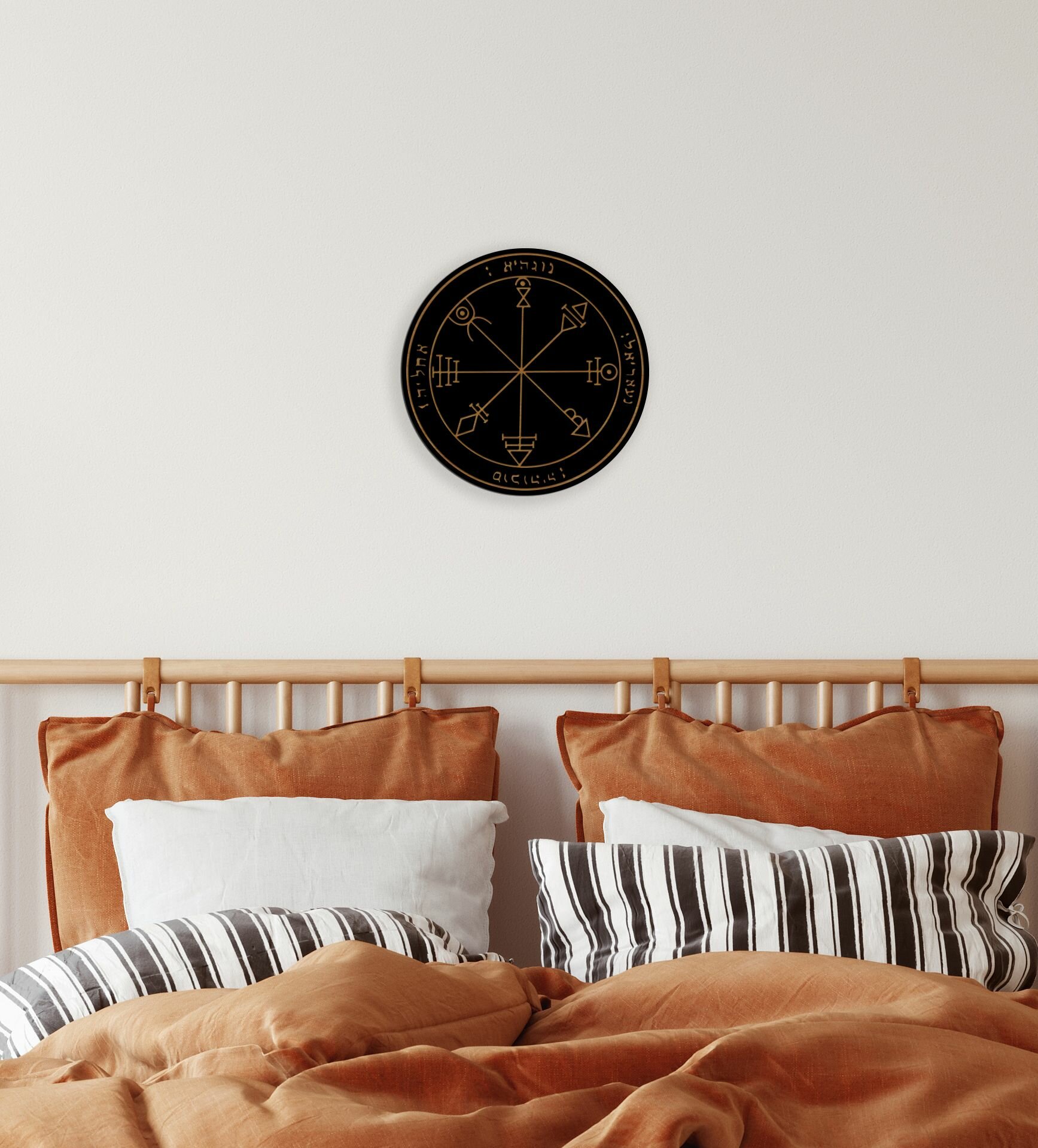 Декор на стену "Первый Пентакль Венеры", декорация настенная, панно из дерева (Печать, сигил, царь Соломон)