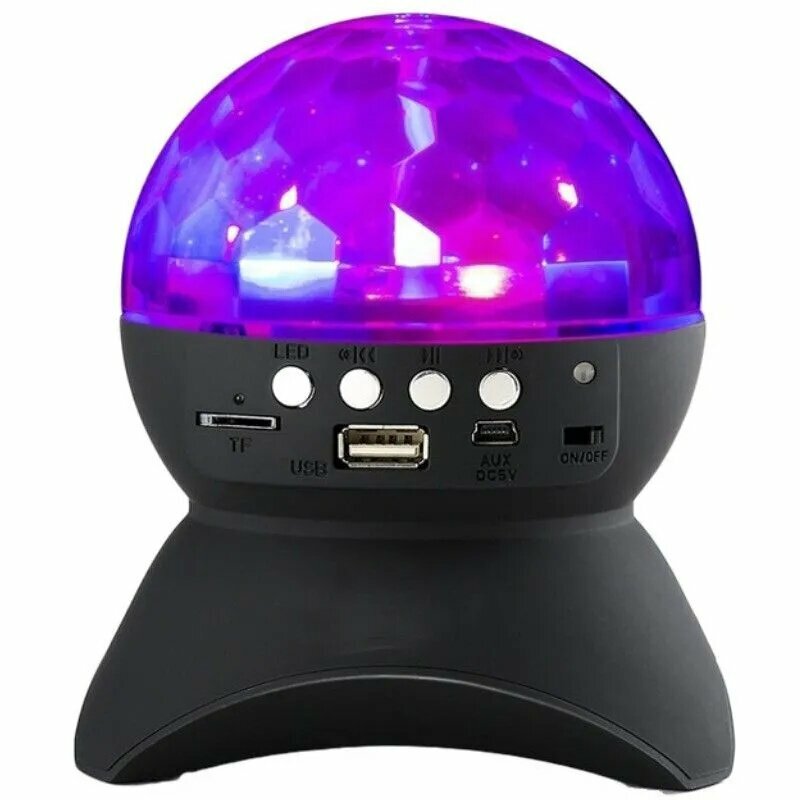 Диско шар беспроводной светодиодный с аккумулятором, Bluetooth, usb-входом и светомузыкой, портативная колонка диско-светильник с блютуз для вечеринки, ночник проектор
