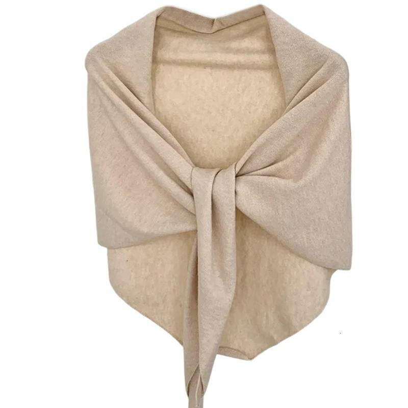 Женский трикотажный пончо-накидка, Абрикос