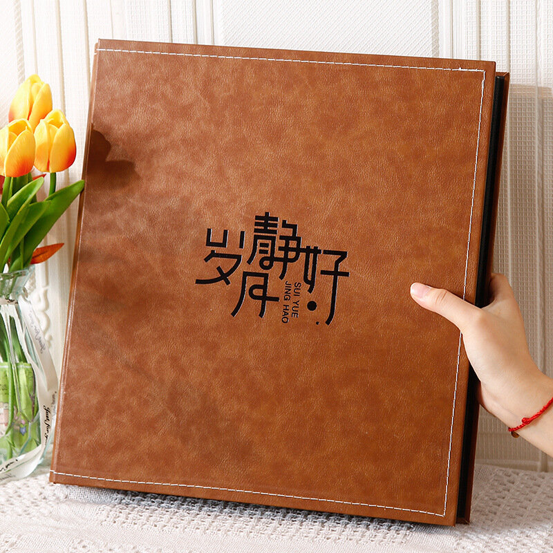 6-дюймовый фотоальбом на 1000 фотографий для пары, семейный фотоальбом большой вместимости, памятный альбом, фотоальбом с проложенными страницами, кожаный 5inch