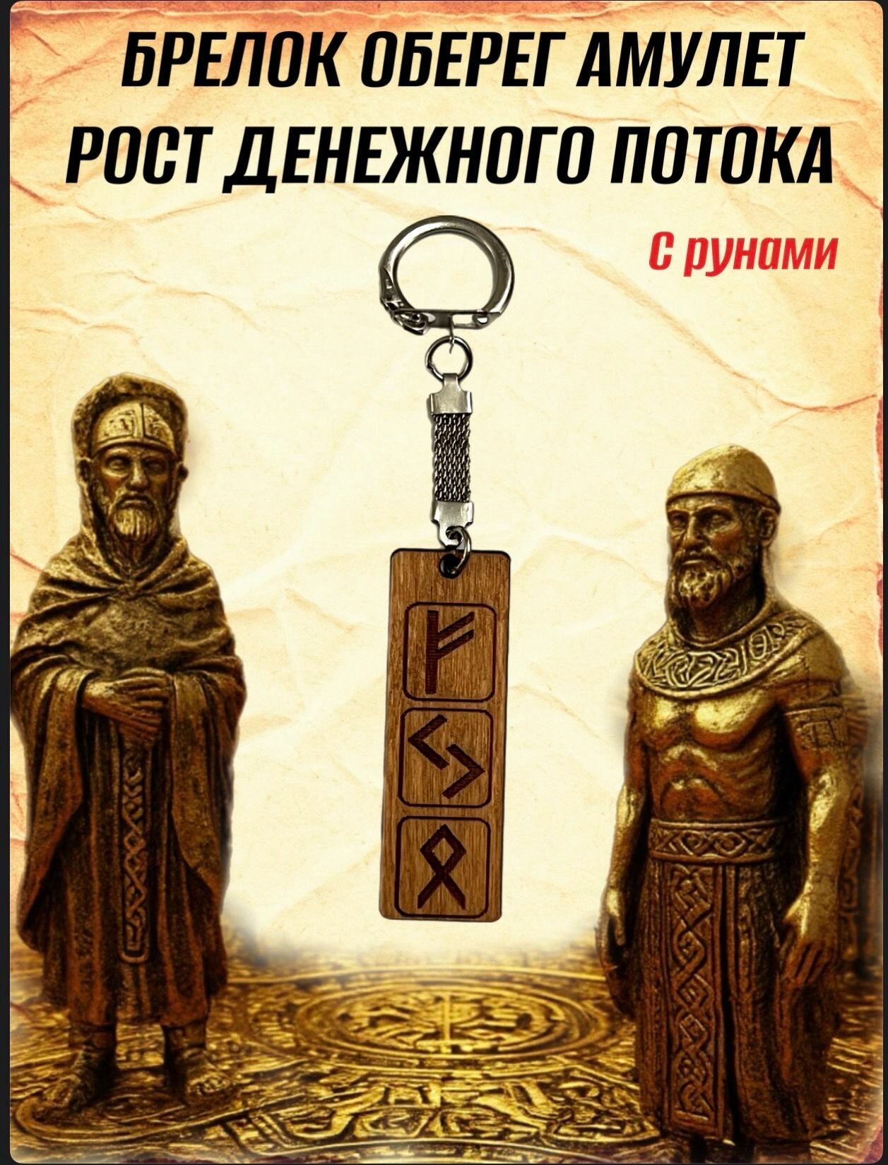 Брелок оберег амулет для денег с рунами