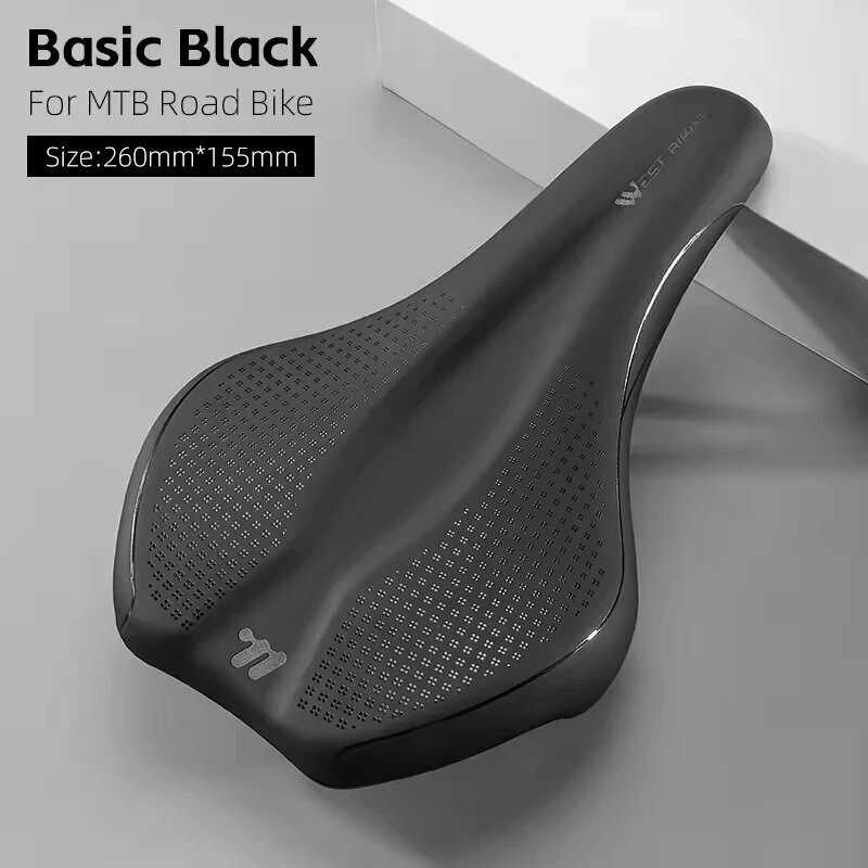 Велосипедное седло West Biking амортизирующее Черный, Basic Black