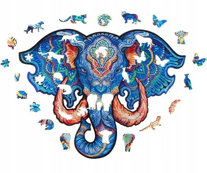 Деревянный пазл для детей и взрослых Unidragon, красочный слон,194 элементов 4620755025651