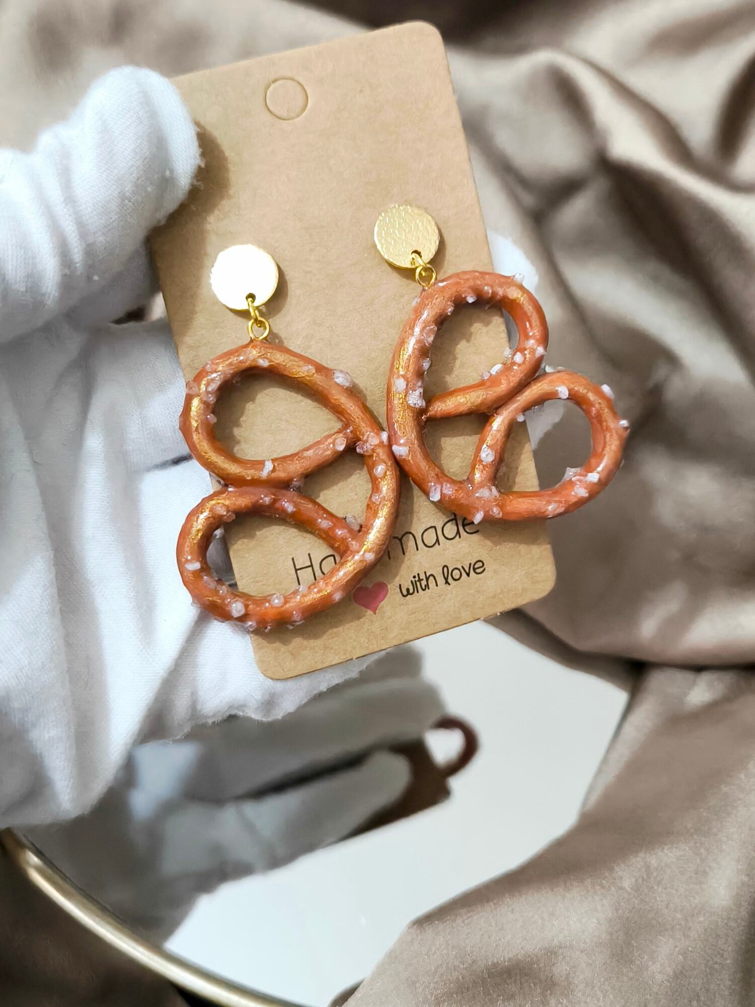 Серьги Крендельки в русском стиле. украшение ручной работ