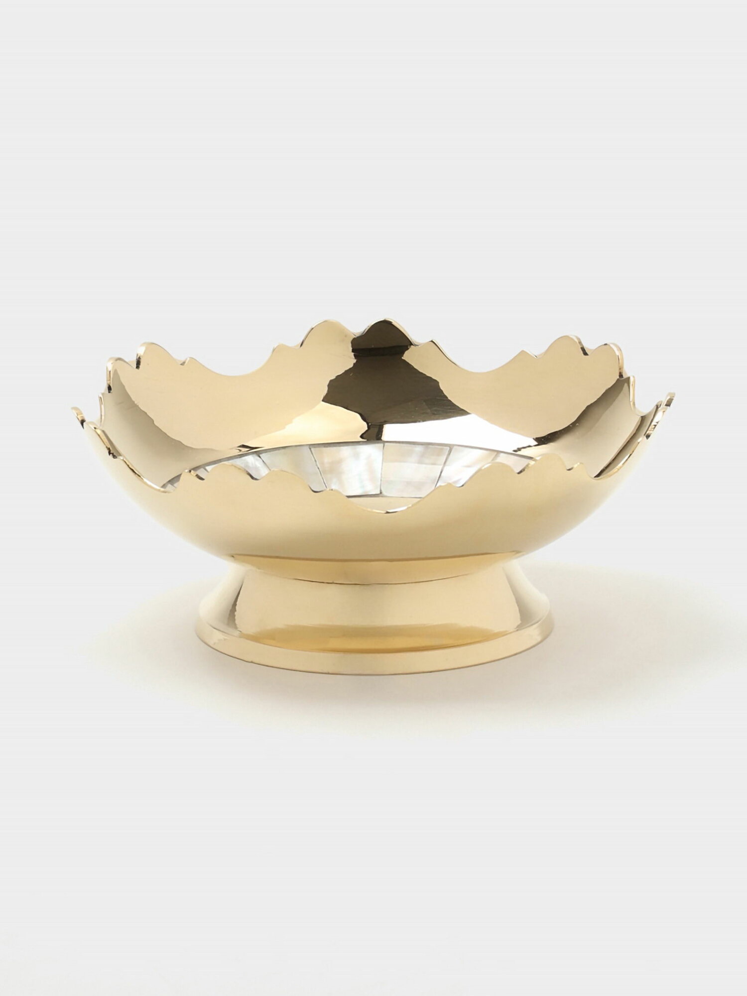 Чаша "Краун", 12x12x4.5 см, латунь, перламутр, форма: фигурная