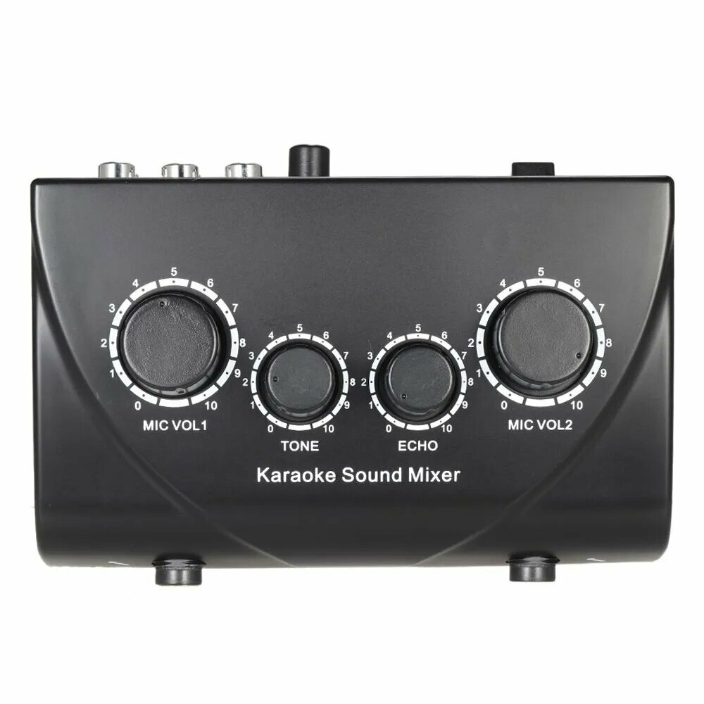 Портативный Караоке Audio Stereo Echo Mixer Двойной микрофонный вход с RCA кабель
