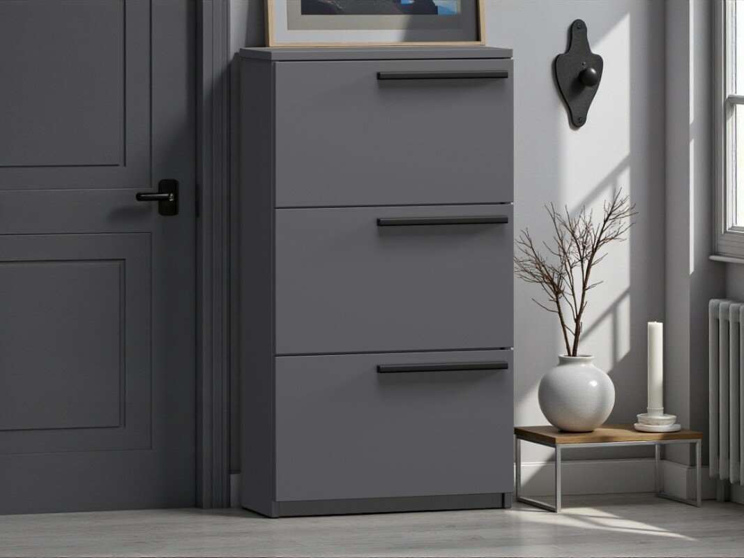 Обувница Лорена Пакс-3 Серый Графит 162 PE NEW 65x30x115 см, Фиеста