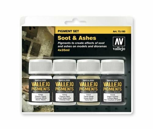 Набор пигментов 73193 Pigment Set - Soot & Ashes Vallejo 73193