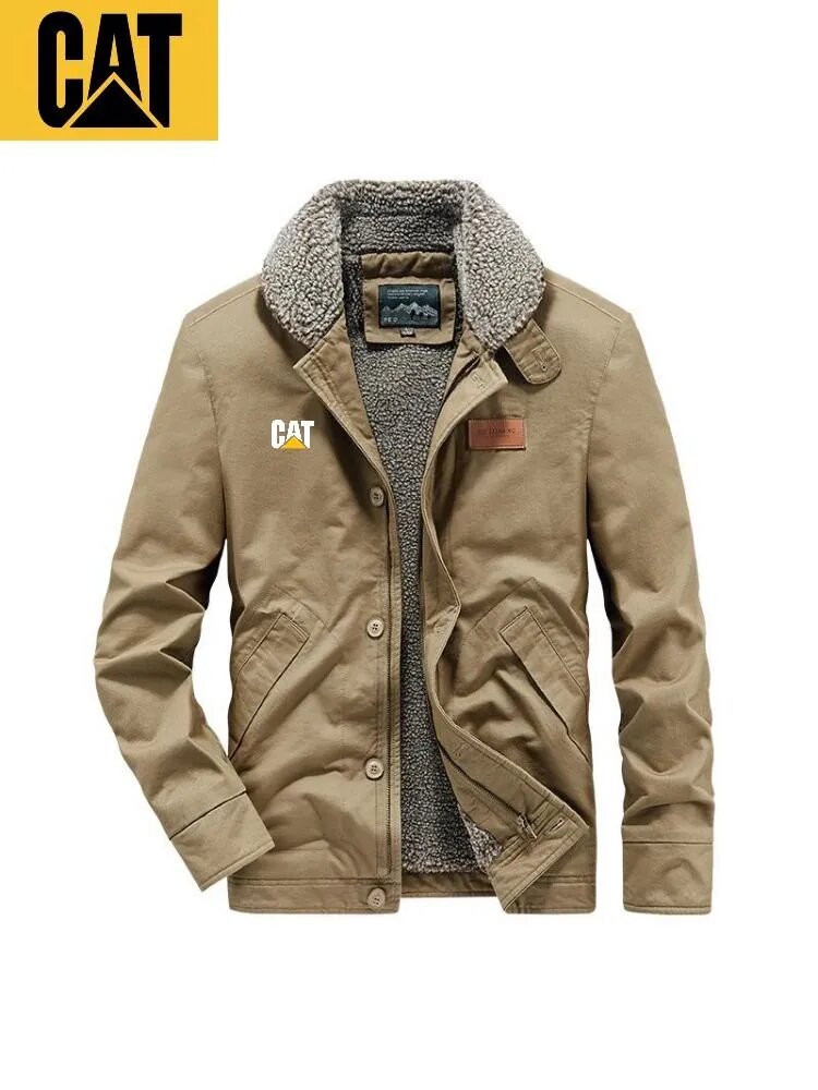 Куртка Caterpillar Мужская куртка с искусственным мехом-утепленная парка в стиле ретро для активного отдыха